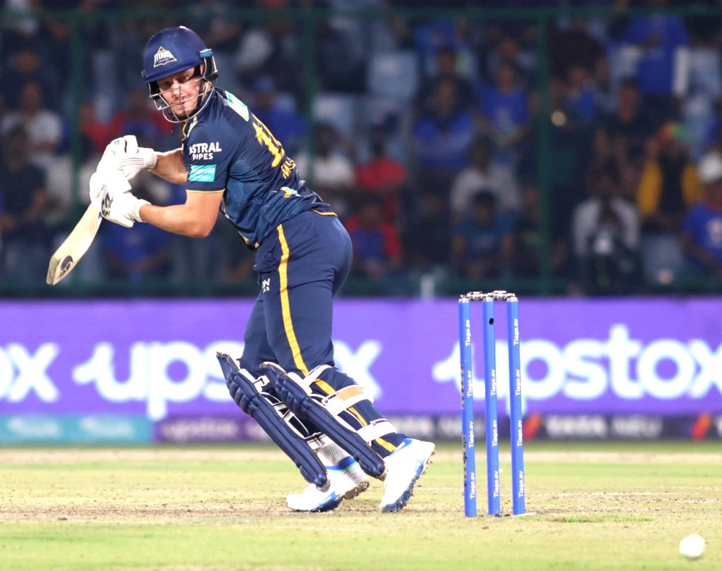 GT batter David Miller plays a shot during the IPL 2023