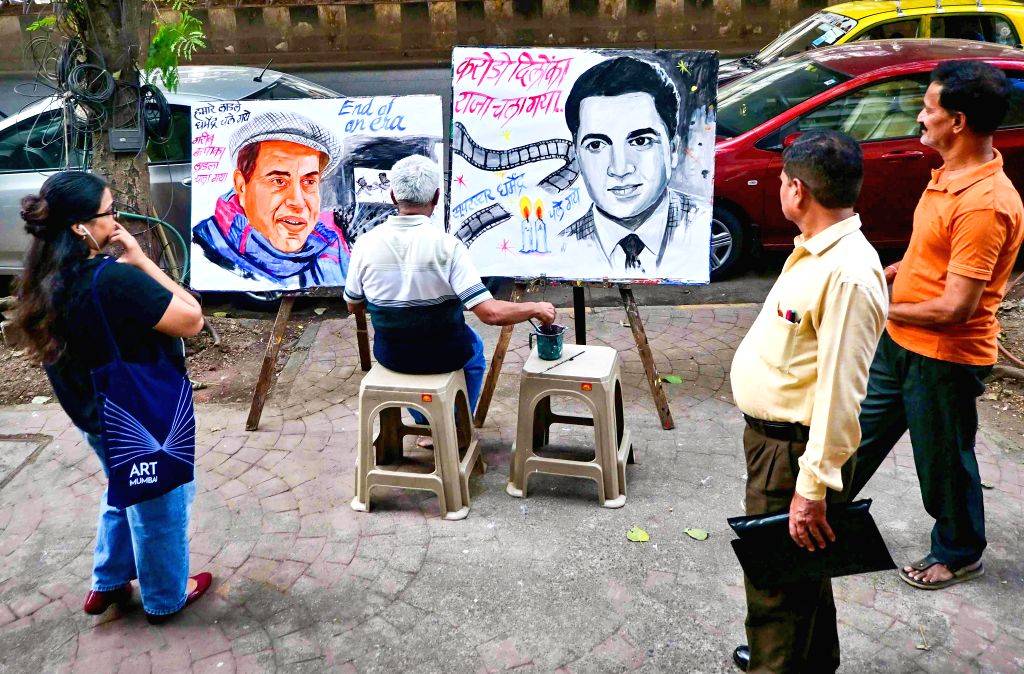 Gurukul School art teacher pays tribute to Dharmendra with a painting