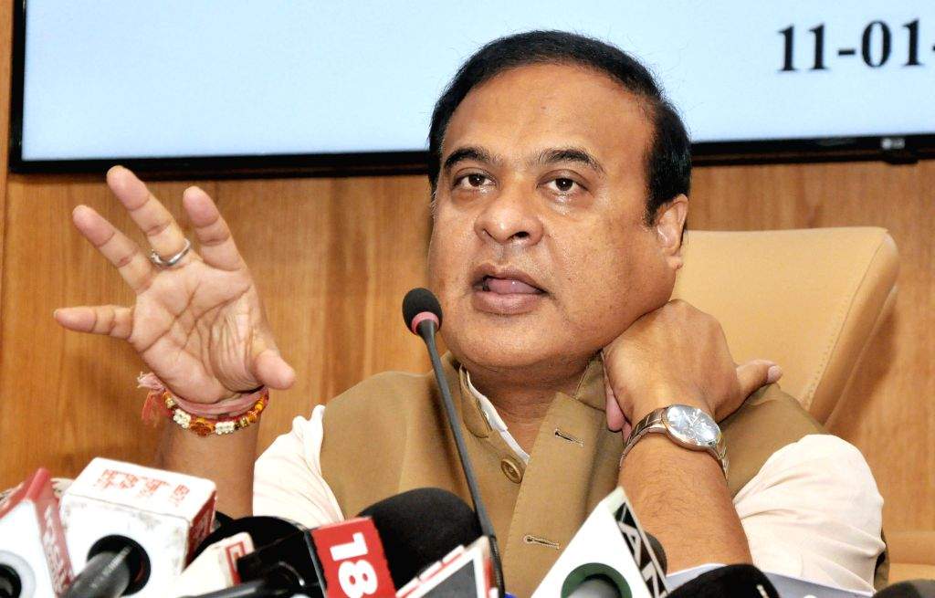 Assam Chife Minister Himanta Biswa Sarma addresses a press conference