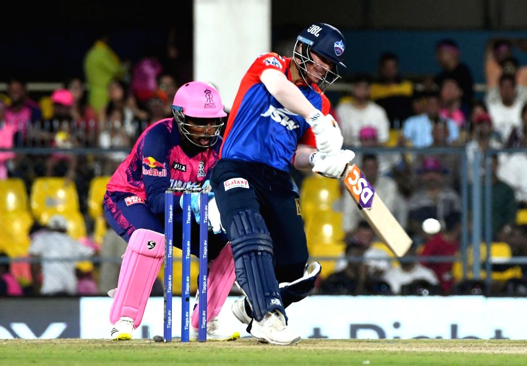 Guwahati : DC captain David Warner plays a shot during the IPL 2023 match