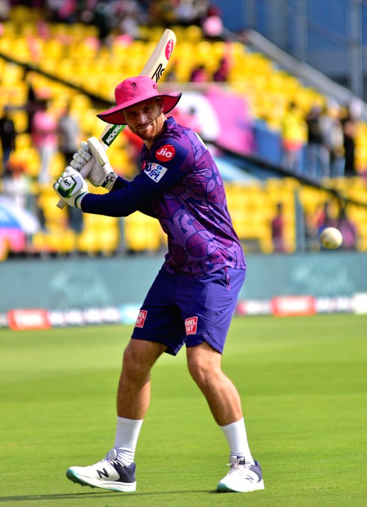 Guwahati : Rajasthan Royals player during the practice session