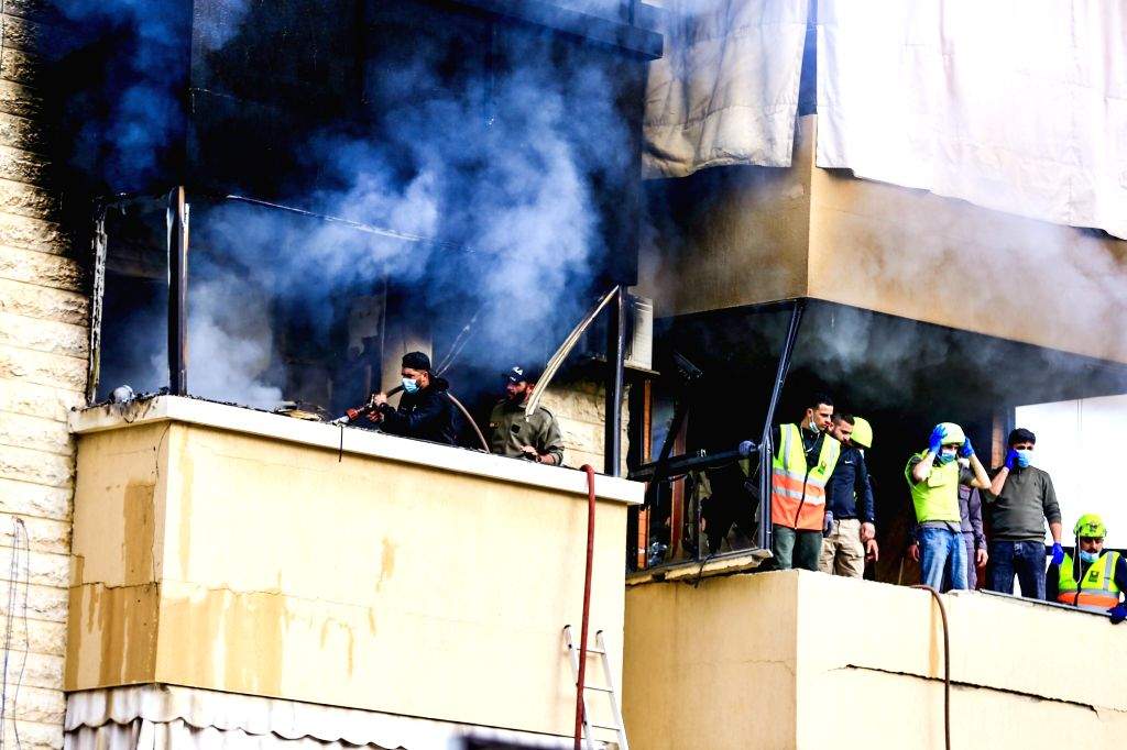 Haret Saida: Firefighters Battle Blaze After Israeli Drone Strike