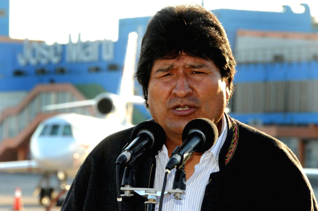 Bolivia's President Evo Morales delivers a speech