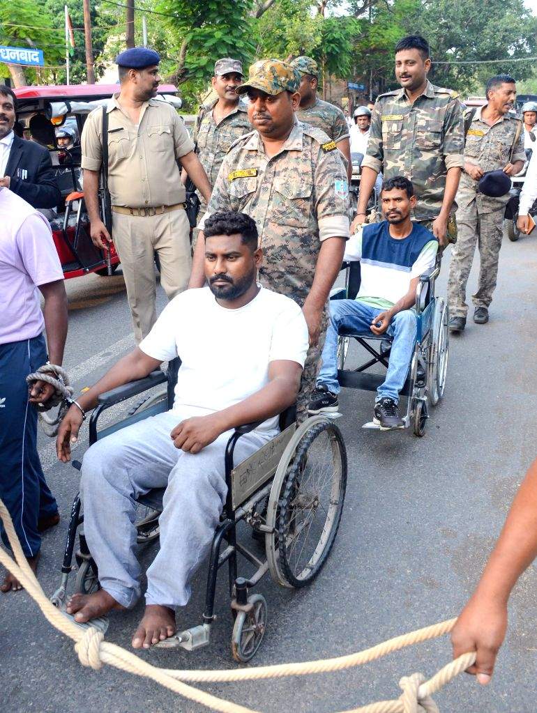 Henchmen of gangster Prince Khan paraded by Dhanbad Police