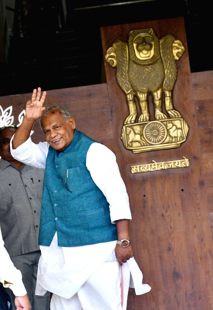 Jitan Ram Manjhi arrives at Bihar Legislative Assembly