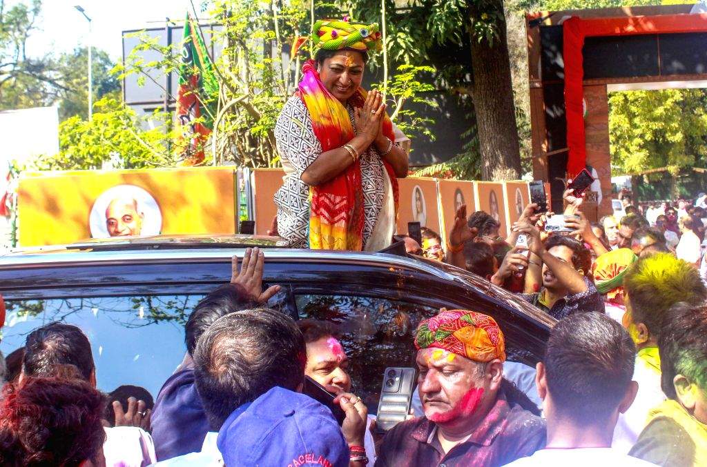 Holi celebrations at the BJP office