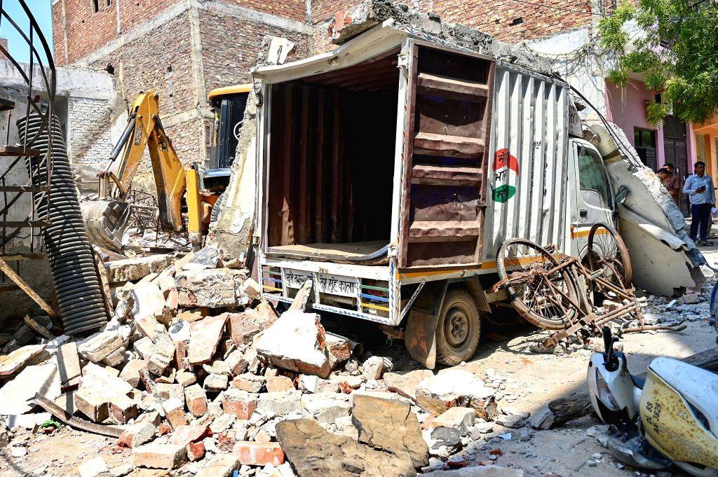 House collapses after LPG cylinder blast in Mukundpur