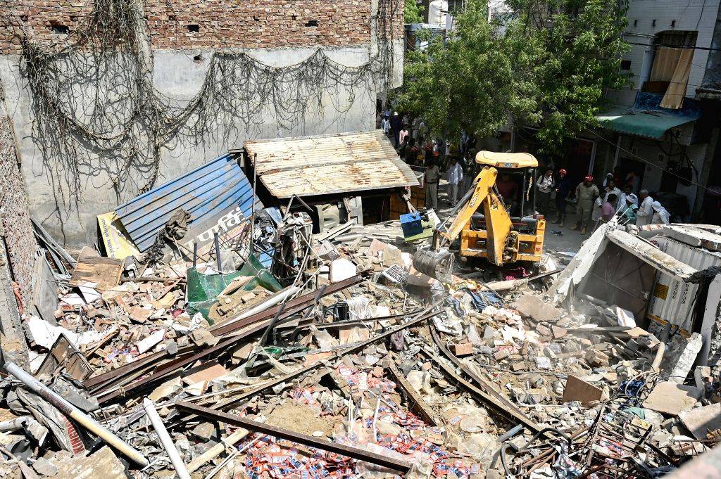 House collapses after LPG cylinder blast in Mukundpur