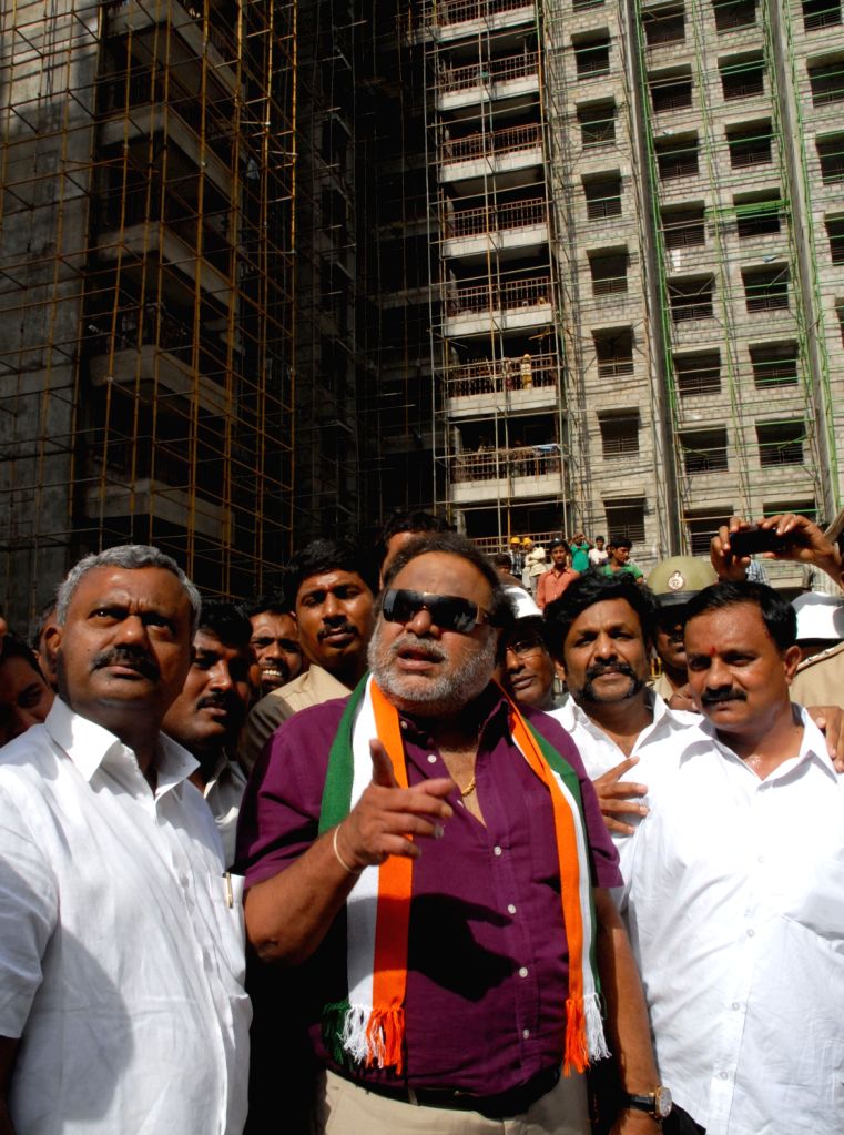 Housing Minister Ambareesh and MLA ST Somashekar inspects the ...