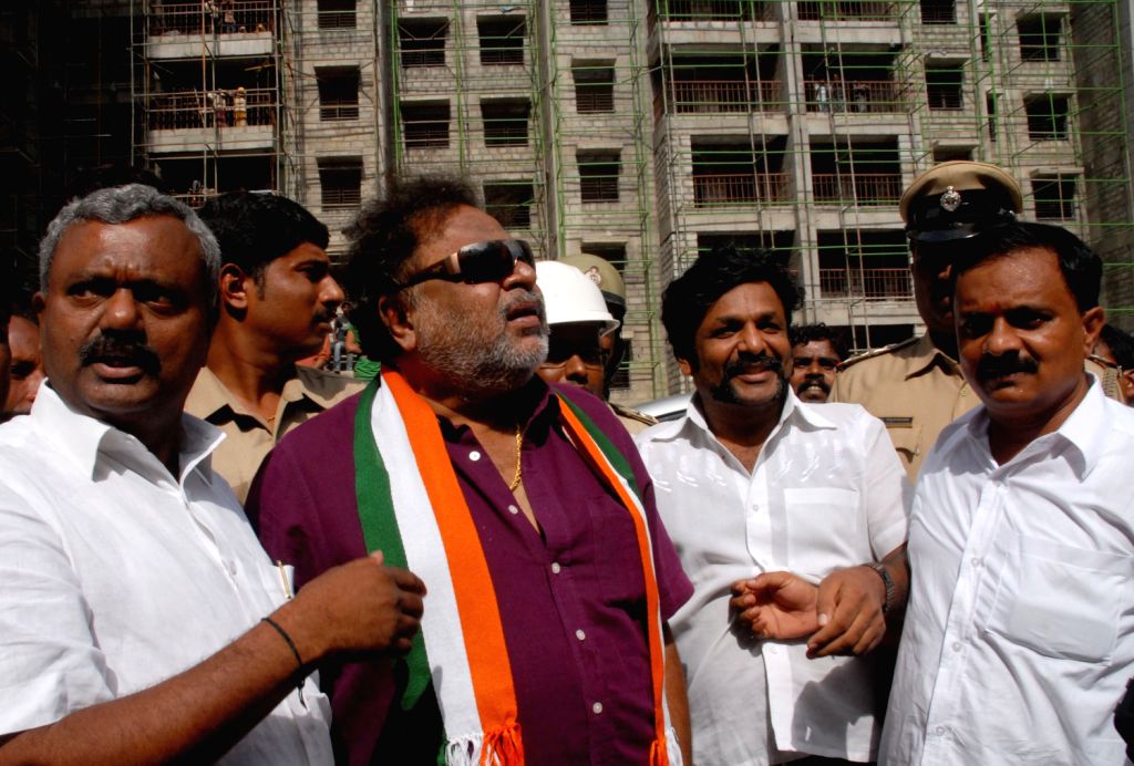 Housing Minister Ambareesh and MLA ST Somashekar inspects the ...