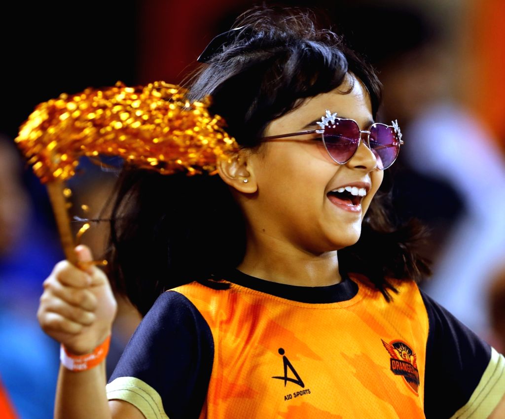 Hyderabad : A young Fan cheers during the IPL 2023 match