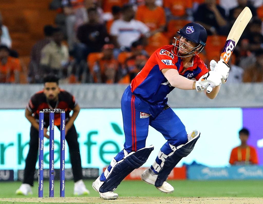 Hyderabad : DC captain David Warner plays a shot