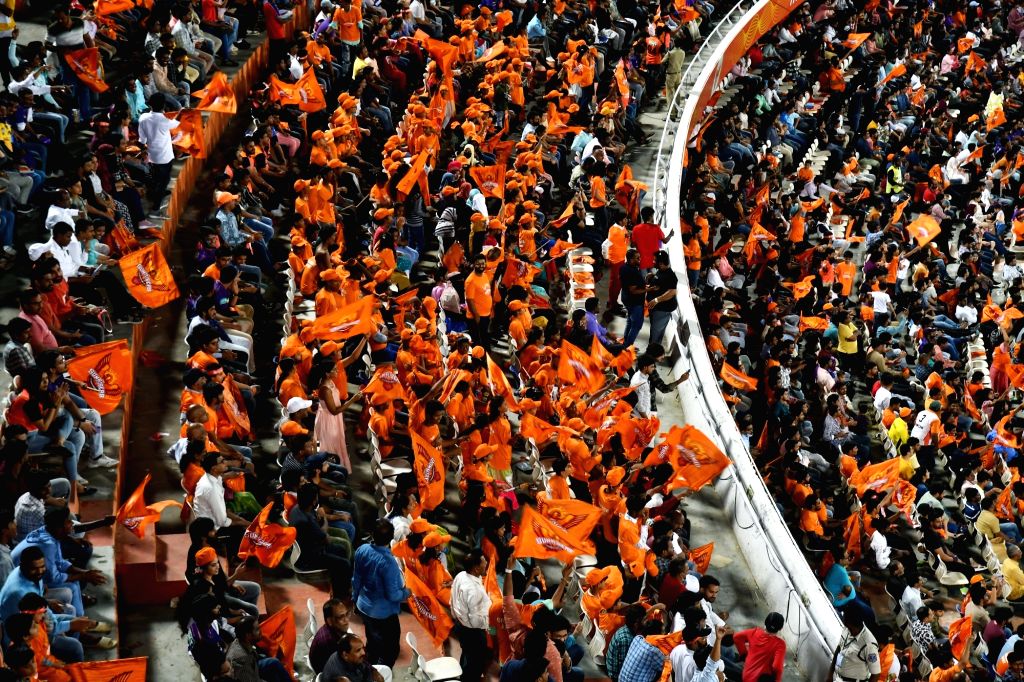 Hyderabad : Fans cheer during the IPL 2023 match