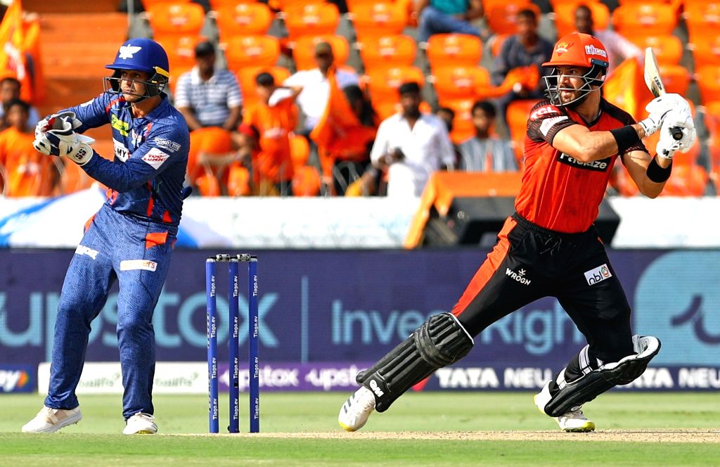 Hyderabad : SRH's captain Aiden Markram plays a shot during the IPL ...