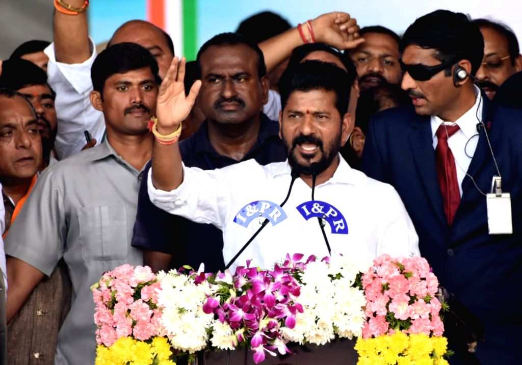 Hyderabad : Swearing-in ceremony of party's leader Revanth Reddy as ...