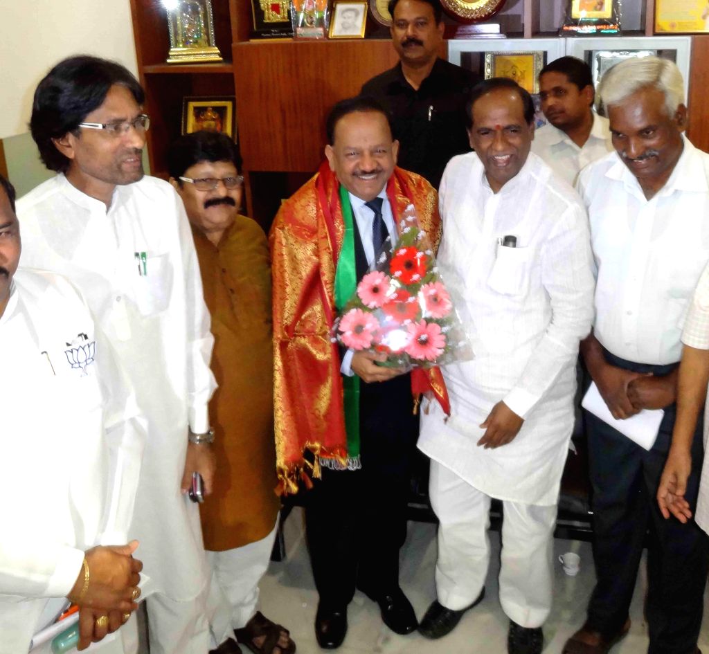 Harsh Vardhan at BJP party office