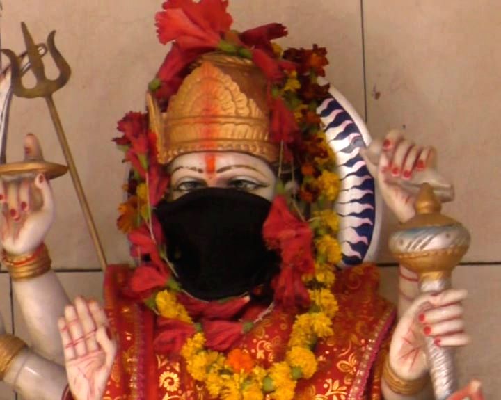 Varanasi 'shivling' gets anti-pollution mask