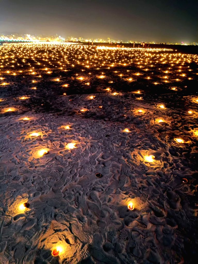 :Varanasi:Illuminated banks of river Ganga on the occasion of Dev ...