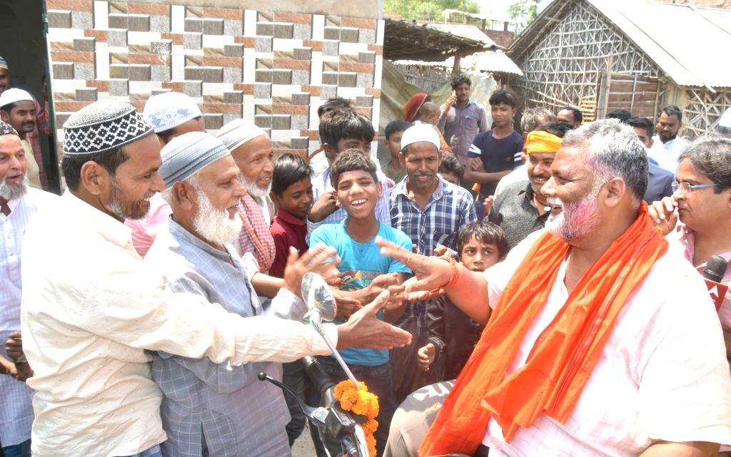 Independent candidate from the Purnia Lok Sabha seat Pappu Yadav ...