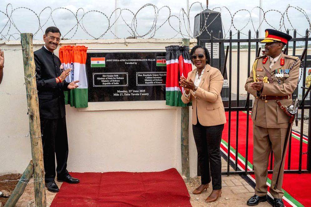 India-Kenya Defence Ministers Unveil India-Africa Commemorative Pillar