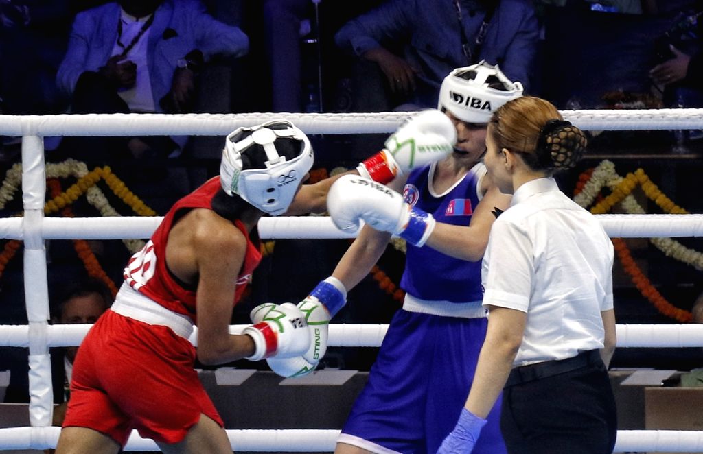 New Delhi : Final match in 48 kg category at the 2023 IBA Womenâ s ...