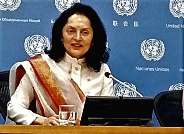 Free photo :India's Permanent Representative Ruchira Kamboj speaks at a ...