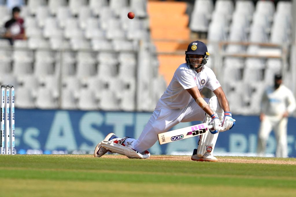 :Mumbai:India's Shubman Gill plays shot during the day three of their ...