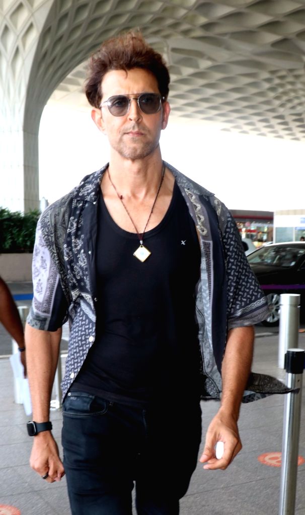 : Mumbai: Indian actor Hrithik Roshan at Airport