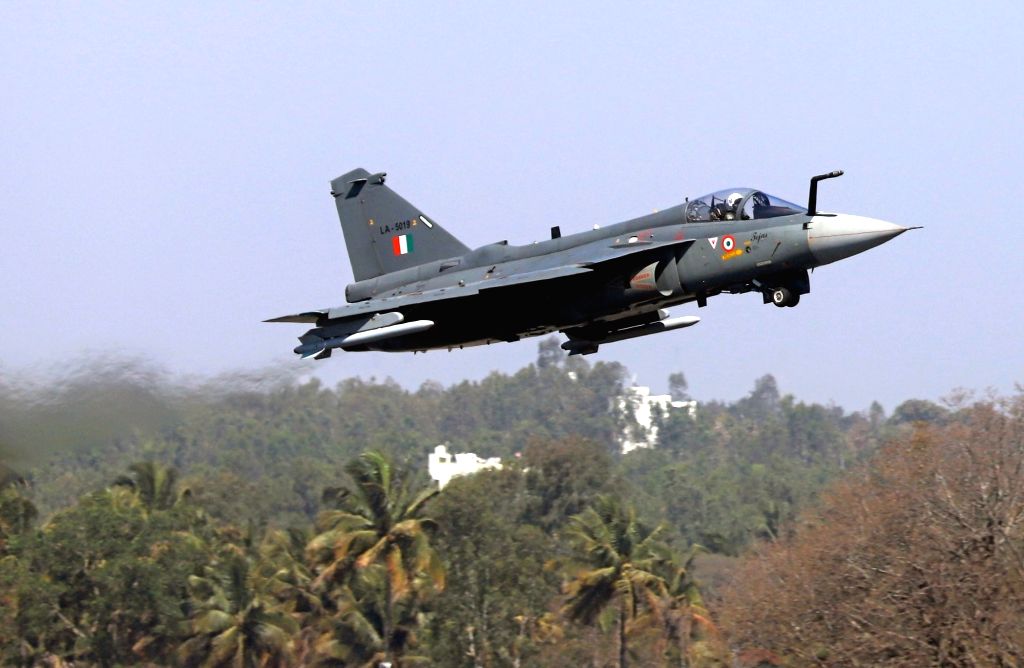 Indian Air Force fighter jet Tejas performs
