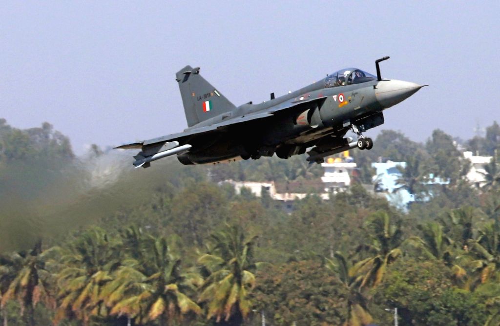 Indian Air Force fighter jet Tejas performs