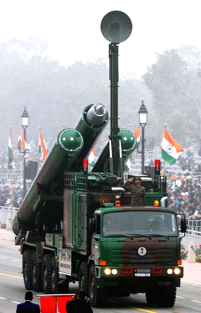 New Delhi : Indian Armed Forces' Brahmos Missile System on display ...