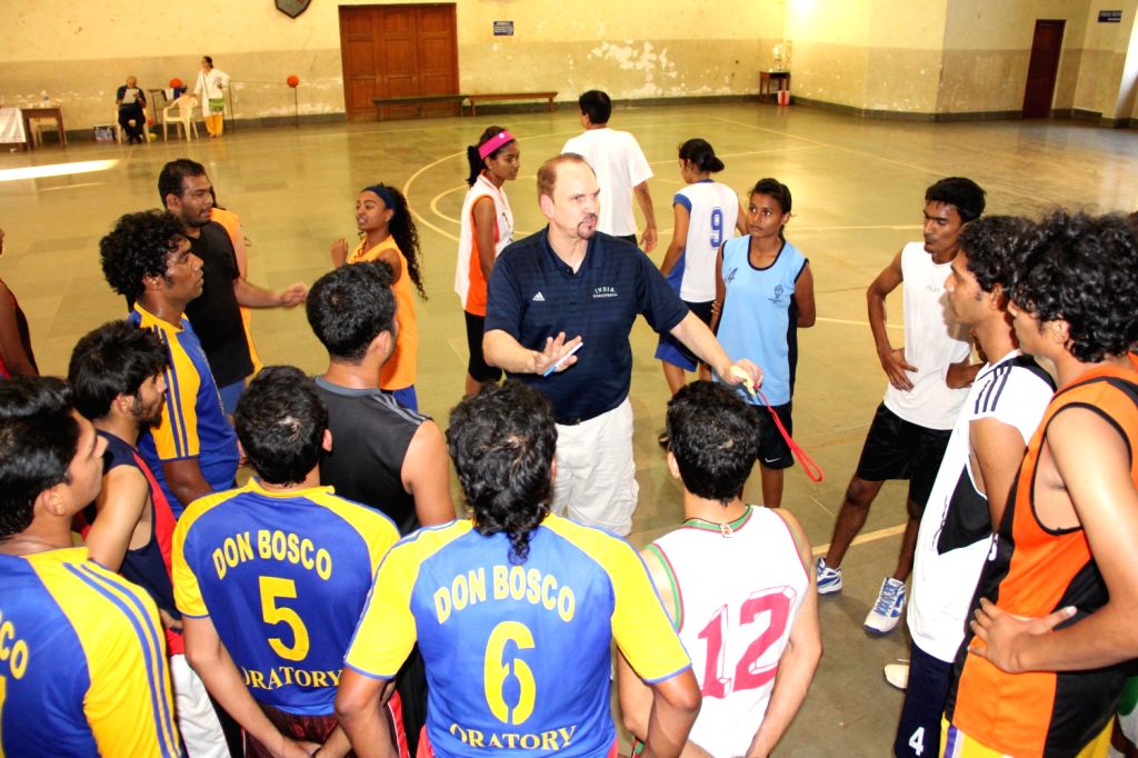 Indian Basketball Coach Scott Fleming during selection trials for ...