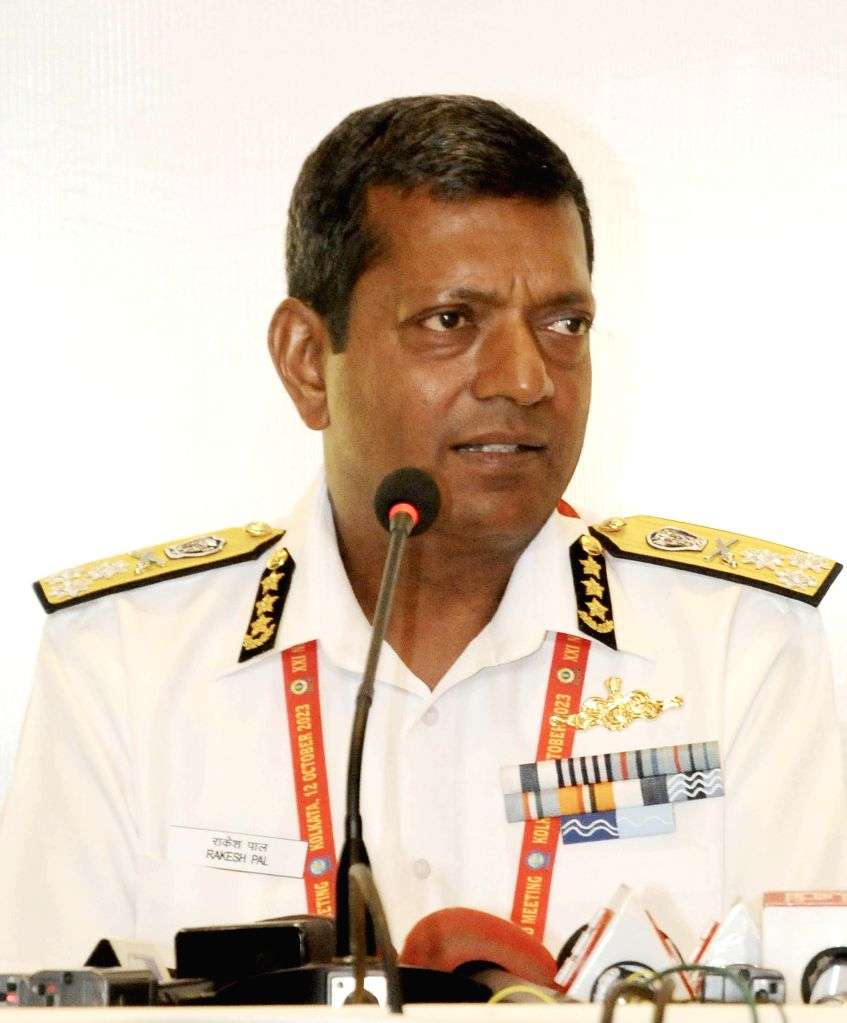 Indian Coast Guard Director General Rakesh Pal addresses a press conference