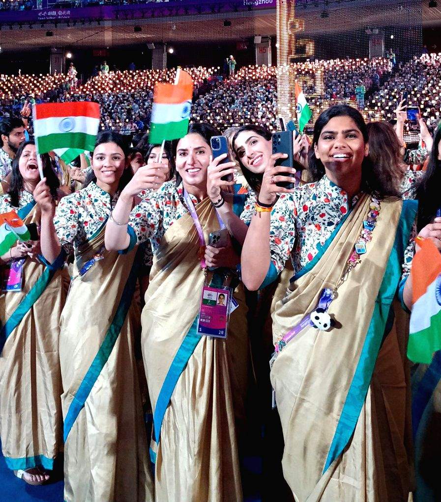 Indian contingent during the opening ceremony of the 19th Asian Games