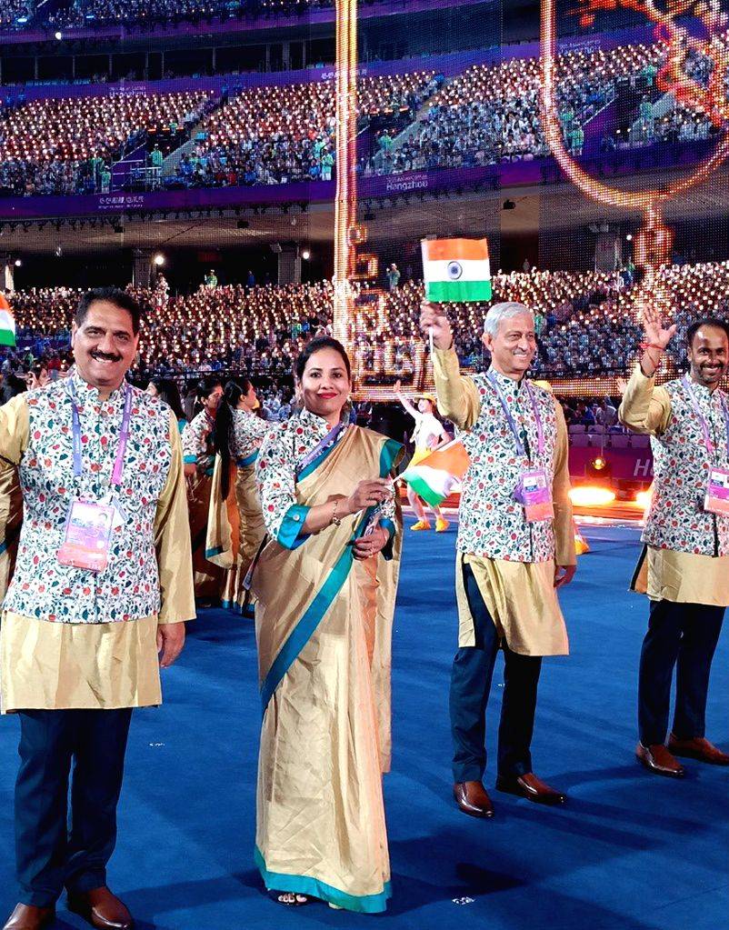 Indian contingent during the opening ceremony of the 19th Asian Games
