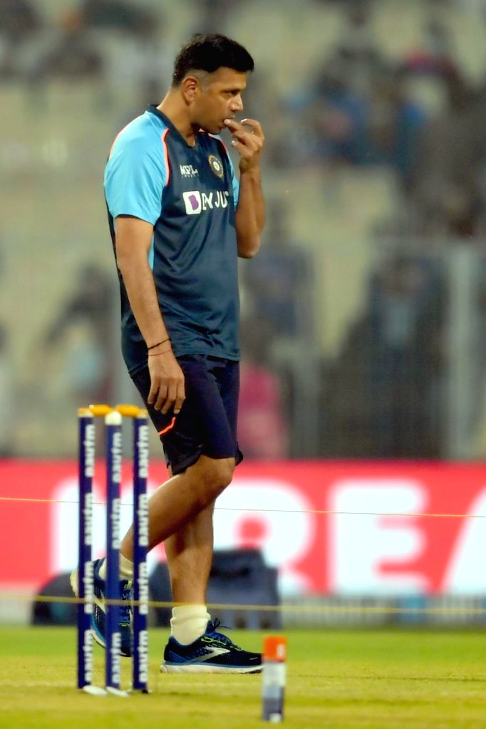 :Kolkata:Indian cricket team coach Rahul Dravid ahead of the third ...
