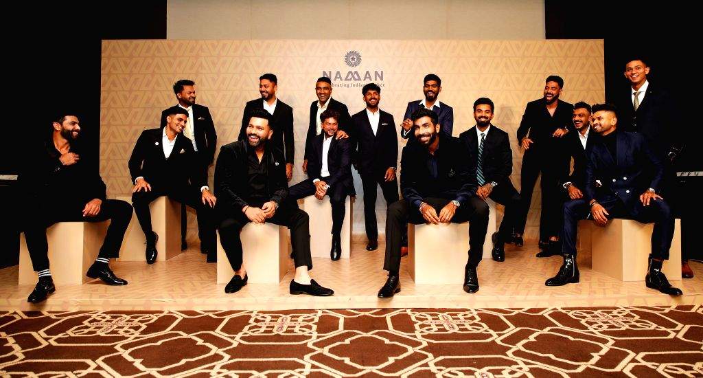 Indian cricketers during a group photograph session at the BCCI Awards 2024
