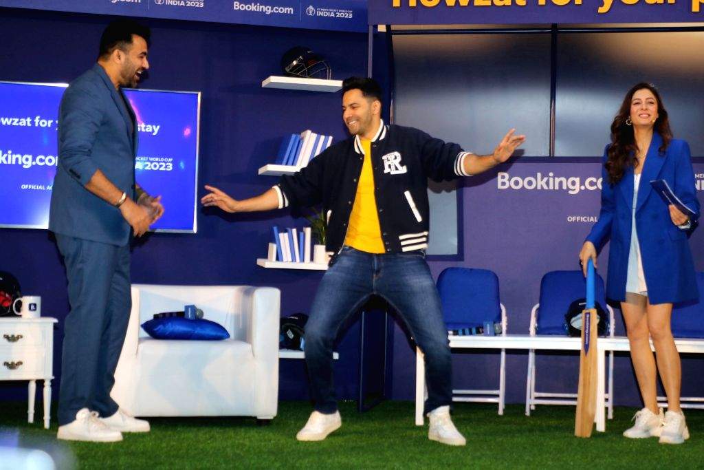 Indian Former cricketer Zaheer Khan and Bollywood actor Varun Dhawan ...