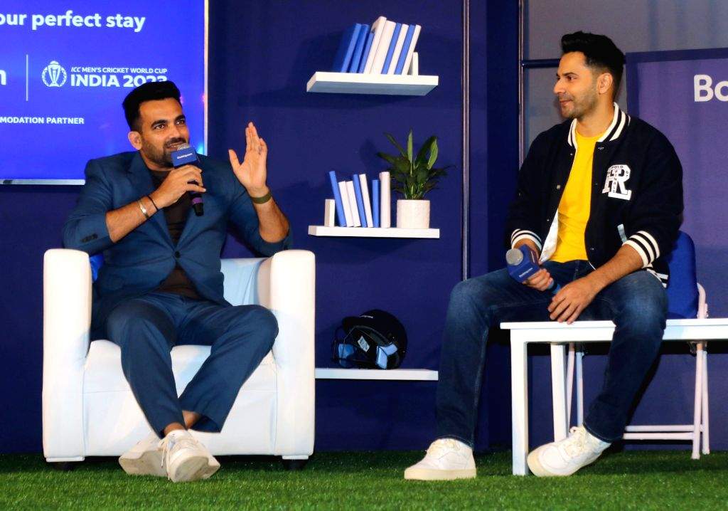 Indian Former cricketer Zaheer Khan and Bollywood actor Varun Dhawan ...