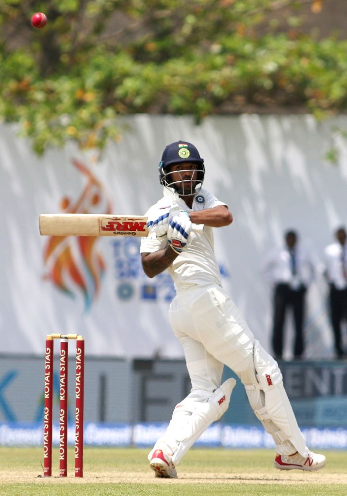Shikhar Dhawan in action on 1st Test Match - India vs Sri Lanka