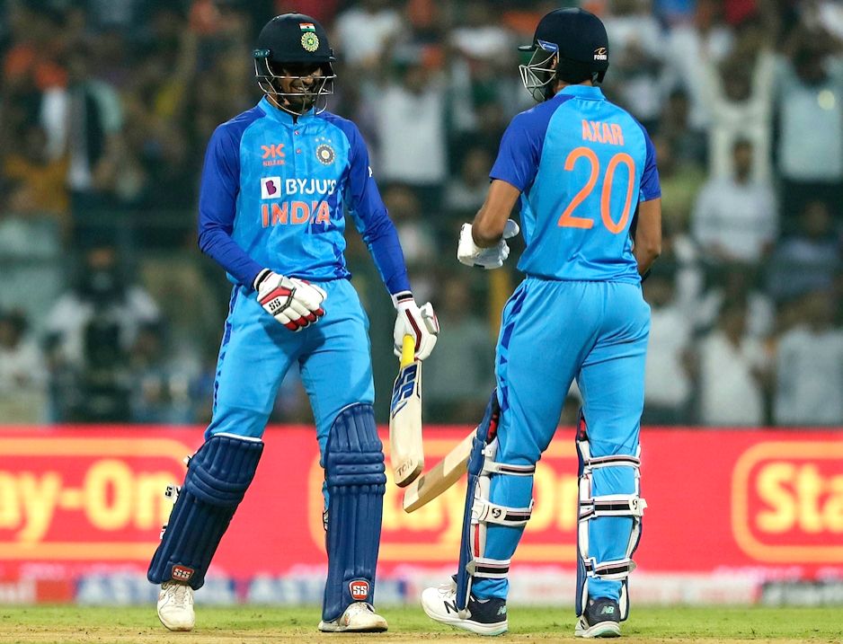Mumbai : Indian player Deepak Hooda and Axar Patel during the T20 ...