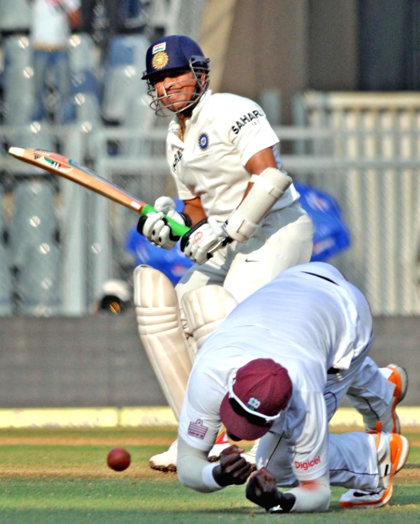Sachin Tendulkar in action during the 2nd Test Match between India and ...