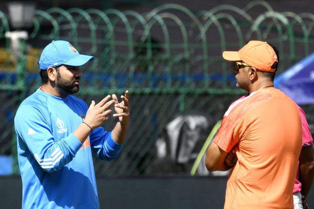 Indian players during a practice session ahead of their ICC World Cup match