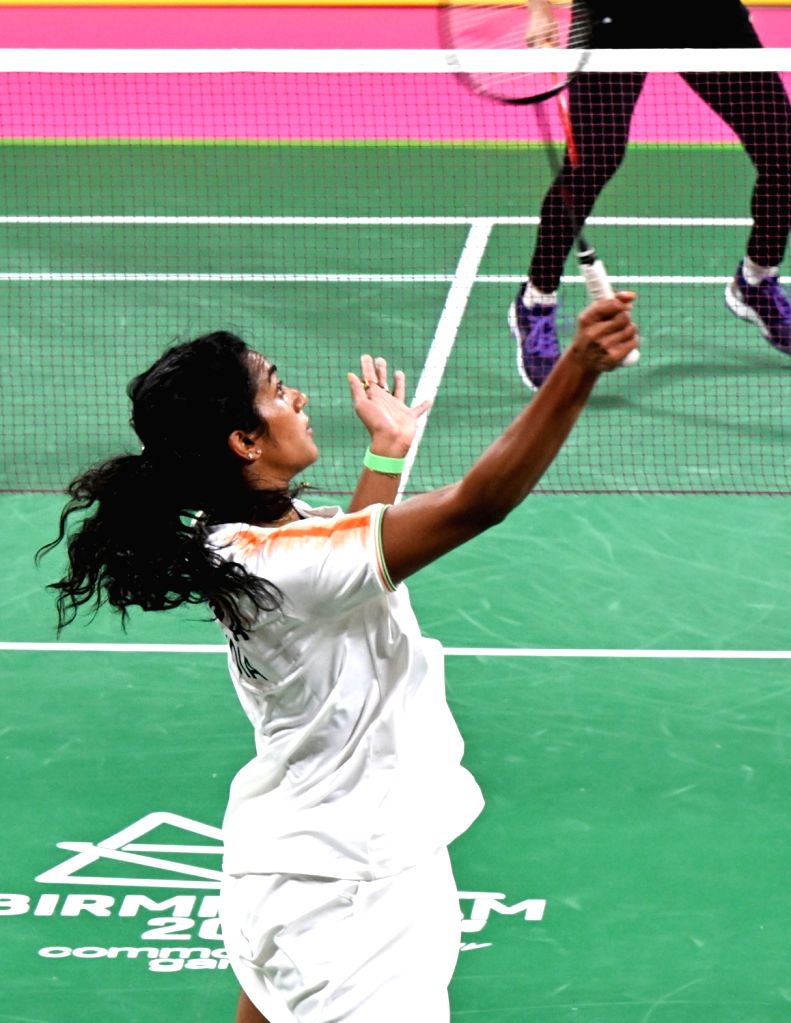 Indian shuttler P.V. Sindhu in action against Shahzad Mahoor of ...