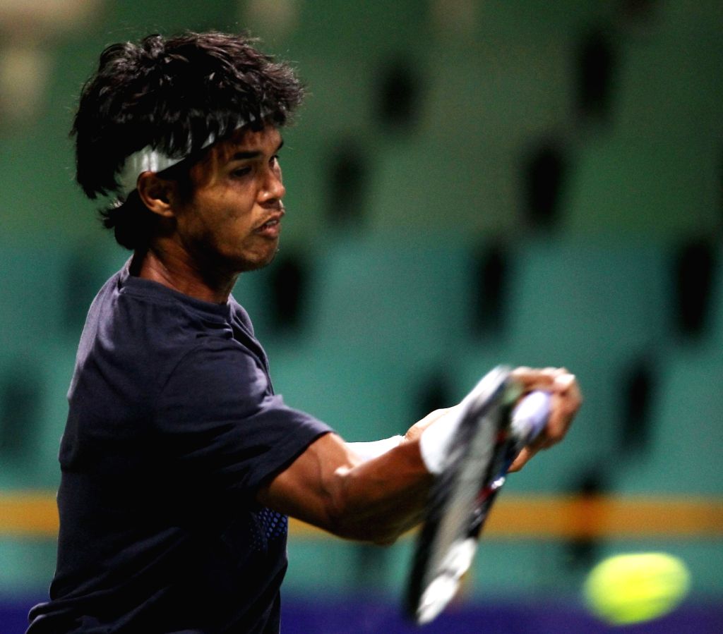Indian Tennis player Somdev Devvarman during a practice session ahead ...