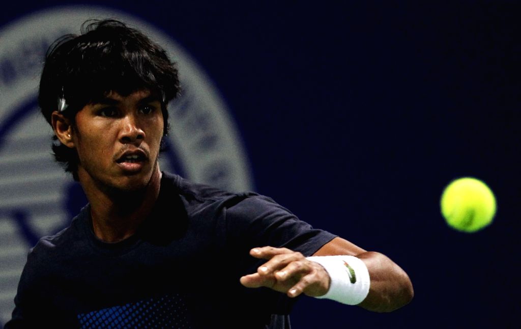 Indian Tennis player Somdev Devvarman during a practice session ahead ...