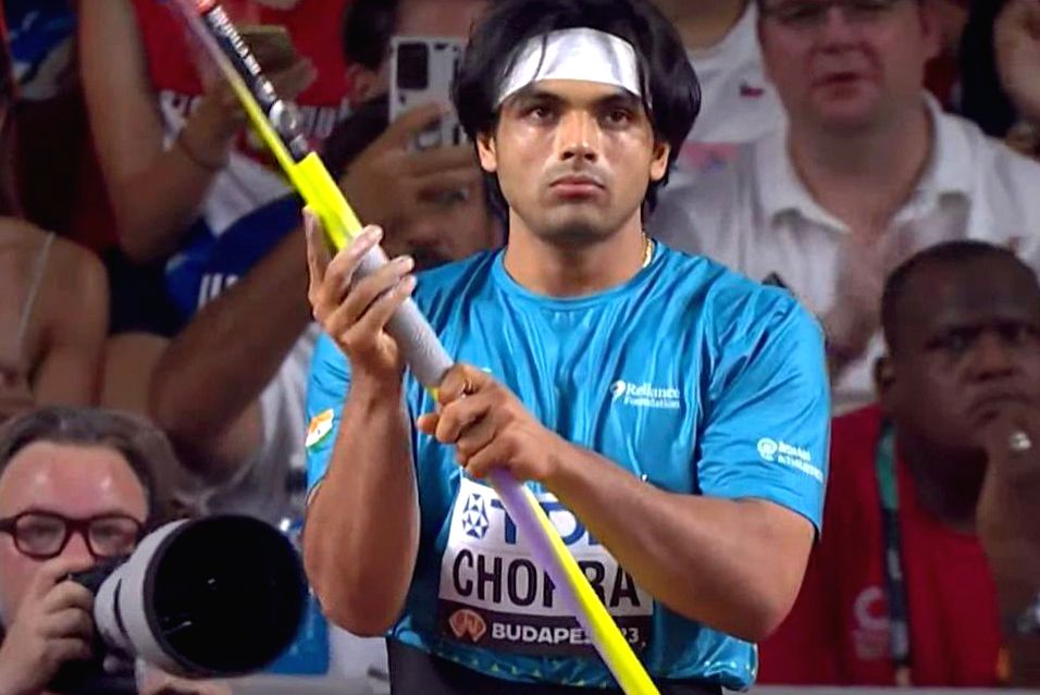 Indian track and field athlete Neeraj Chopra during the Men's javelin ...