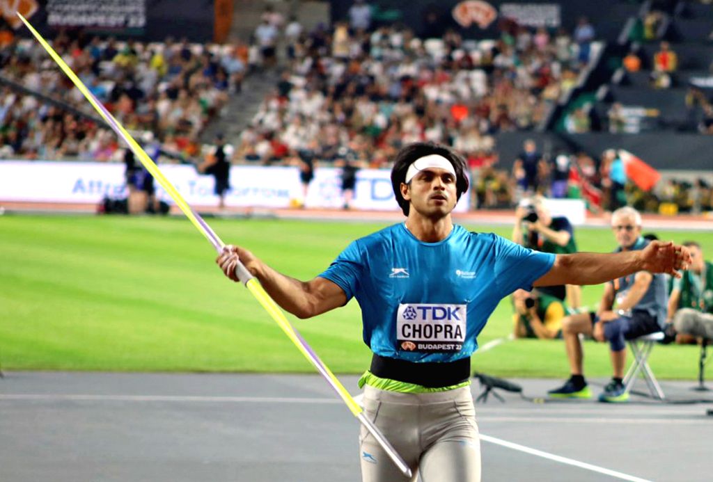 Indian track and field athlete Neeraj Chopra during the Men's javelin ...