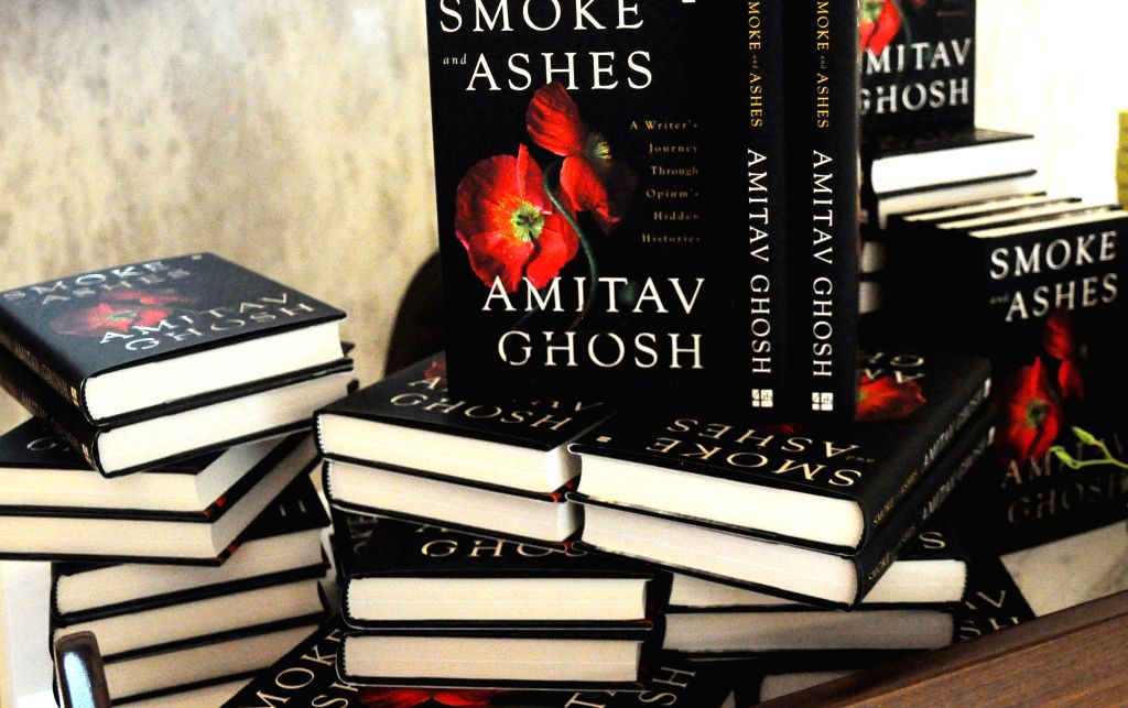 Indian writer Amitav Ghosh during the launch of his new book