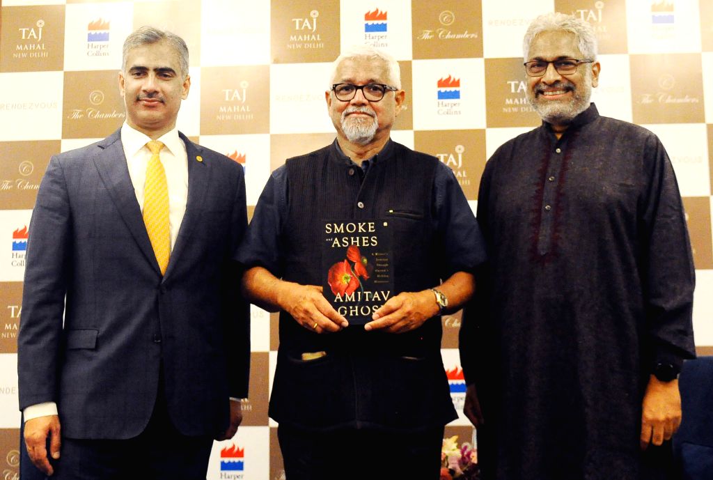 Indian writer Amitav Ghosh during the launch of his new book